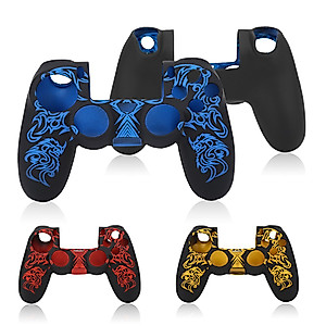 Game Controller Silicone Case, Gamepad Controller Cover Silicone Cover for PS4 Controller, Fashionable Cover Case Silicone Cover Protector Accessories for PS4 Controller(Yellow)