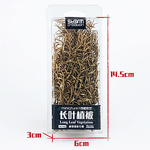 Cayway 2 Pack Static Grass Tuft, 2 Color Model Grass Tufts Railway Artificial Grass Long Shrub Vegetation Groups for DIY Architecture Building Model Railway Train Diorama Garden Scenery