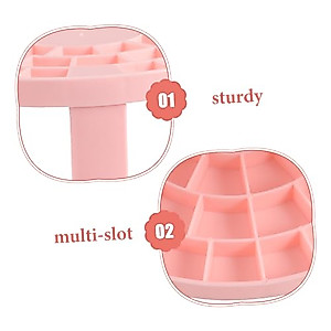 NUOBESTY Children's Painting Pen Holder Pencils for Paint Brushes Desk Organizers Paintbrush Stand Multi Holes Pen Holder Paint Organizer and Storage Paintbrush Holder Plastic Pink