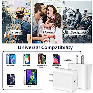 iPhone 14 Fast Charger Block [2 Pack] Cube 20W USB C Wall Charger PD Charger Fast iPhone Charging Type C Wall Charger Plug Adapter Box Brick for iPhone 13/13 Mini/13 Pro Max/12/11/SE/XR/iPad Pro/Mini
