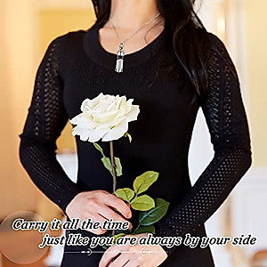 MTLEE Vial Necklace Glass Vial Pendant Stainless Steel Glass Container Necklace Openable Memorial Keepsake Cremation Ashes Holder (12 Pieces)