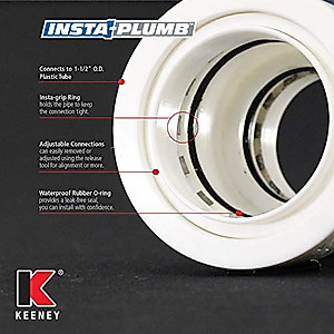 Plumb Pak 333QLK Push Fit Kitchen End Outlet Disposal Kit with P-Trap, White