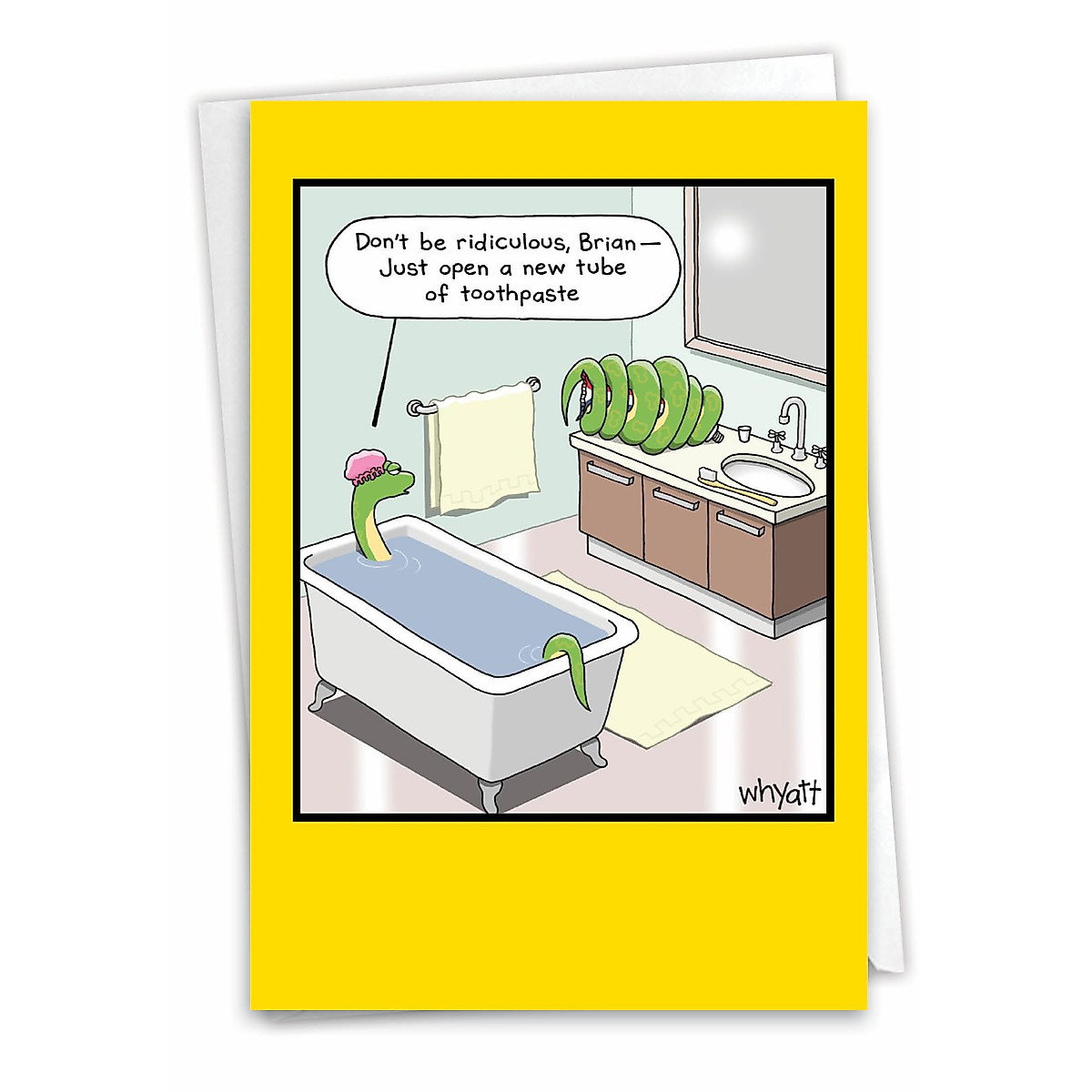 NobleWorks - 1 Hilarious Cartoon Birthday Card with Envelope - Funny Cartoons, Bday Congrats Greeting - Big Squeeze C3346BDG