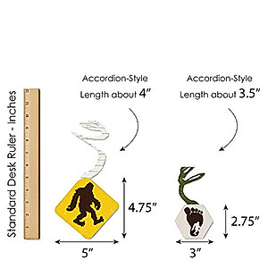 Big Dot of Happiness Sasquatch Crossing - Bigfoot Party or Birthday Party Hanging Decor - Party Decoration Swirls - Set of 40