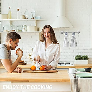 2 Pcs Hanging Kitchen Hand Towels with Loop, Home Bath Absorbent Towel Decorative for Bathroom, Laundry Room, Navy Stripes