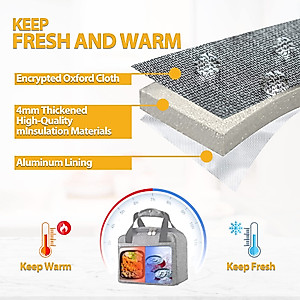 IRONBADGE Insulated Reusable Lunch Bag for Women/Men: Waterproof, 9L, Grey, Work/Picnic/Camping