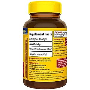 Nature Made CoQ10 200 mg, Dietary Supplement for Heart Health Support, 105 Softgels, 105 Day Supply