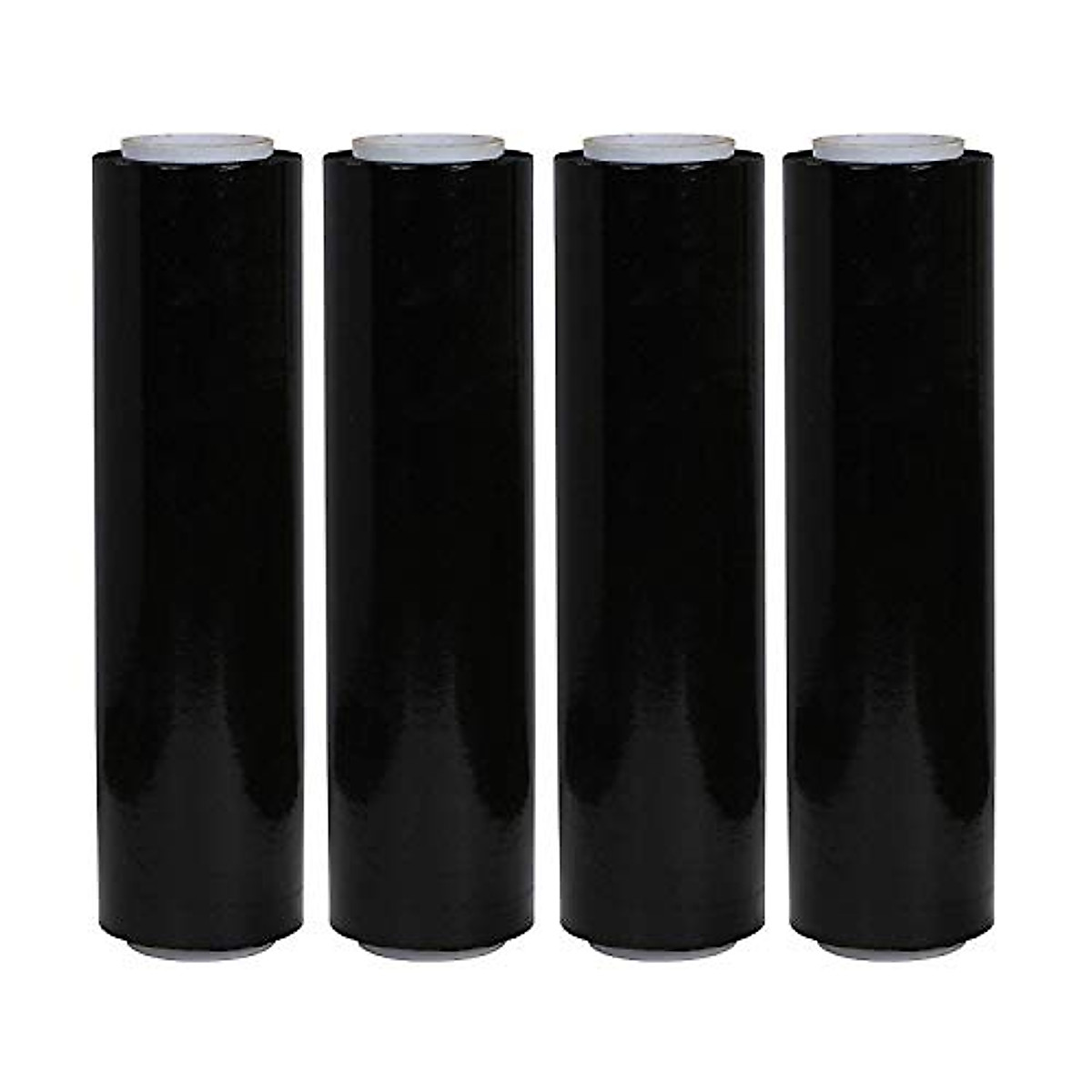 Direct Resources Stretch Wrap Industrial Strength 18 Inch Inch x 1000 Sq Ft - 80 Gauge Thick (20 Micron) Clear Cling Plastic Pallet Supplies | Durable Self - Adhering Packing Moving Packaging Shrink Film Rolls (Black, 4 Pack)