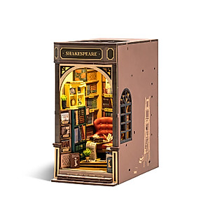 rowood Book Nook,DIY Book Nook Kits for Adults,3D Wooden Puzzle Bookend Miniature Kit,Bookshelf Insert Decor Alley,Wood Craft Hobbies for Women/Men,Birthday Christmas Gifts-Bookstore
