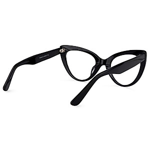 Zeelool Women's Stylish Cat Eye Glasses Frame with Clear Lens Claudette ZOA01968-01 Black