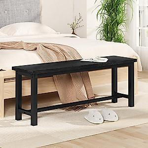 Recaceik Dining Benches, 39 Inch Table Benches, Pair of 2 Benches for Dining Room, Kitchen, Entryway, Bedroom, Industrial Small Bench Kitchen Bench with Metal Legs, Easy to Assemble, Black