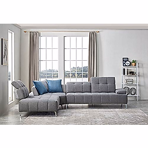 Limari Home Caprock Sectional Sofa, Gray