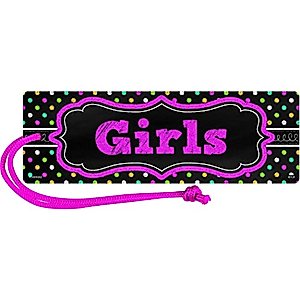 Teacher Created Resources Chalkboard Brights Magnetic Girls Pass 6.75" x 2.25"