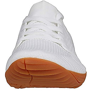 WHITIN Women's Low Zero Drop Shoes Minimalist Barefoot Trail Running Camping Size 7.5-8 Wide Toe Box Lady Fitness Lightweight Sneaker White/Gum 38
