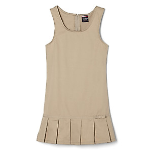 French Toast Girls' Toddler Pleated Ribbon Bow Jumper, Khaki, 4T