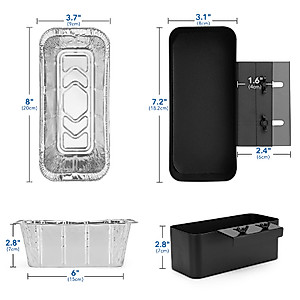 Stanbroil Griddle Grease Cup Tray Holder Catcher Pan with 10 Pack Aluminum Drip Pans Rear Grease Cup Liners for Blackstone 17", 22", 28", 36" Griddles
