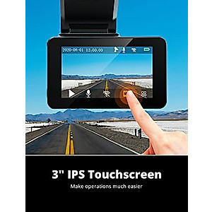 Kingslim D4 4K Dual Dash Cam with Built-in WiFi GPS, Front 4K/2.5K Rear 1080P Dual Dash Camera for Cars, 3" IPS Touchscreen 170° FOV Dashboard Camera with Sony Starvis Sensor, Support 256GB Max