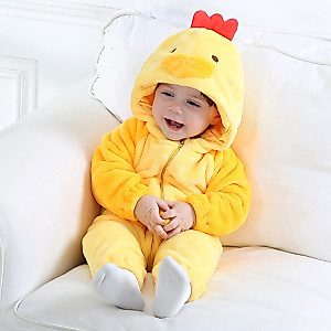 MerryJuly Baby Halloween Costumes For Kids Infant Toddler Boys Girls Animal Onesie Pajamas Costume Cartoon Romper Outfit Chicken 100cm/18-24 Months