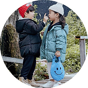 LANBAOSI Baby Boys Girls Winter Coat Toddler Kids Warm Hooded Jacket Outerwear Black