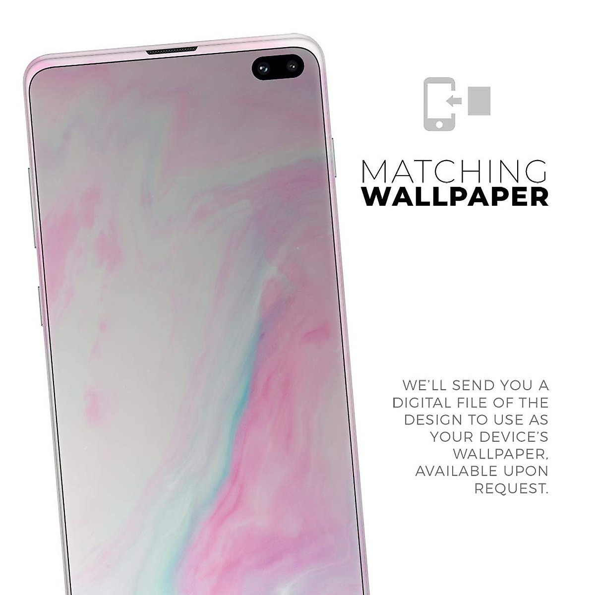 DesignSkinz Marbleized Soft Pink Protective Vinyl Decal Wrap Skin Cover Compatible with The Samsung Galaxy S20 (Screen Trim & Back Glass Skin)