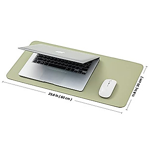 Compact Cork Desk Mat - Small Dual-Sided Desk Pad for Office and Home - Desk Organization and Accessories - Ideal for Large Mouse Pad and Small Desk Mats on Top of Desks(Light Green,23.6"x 11.8")
