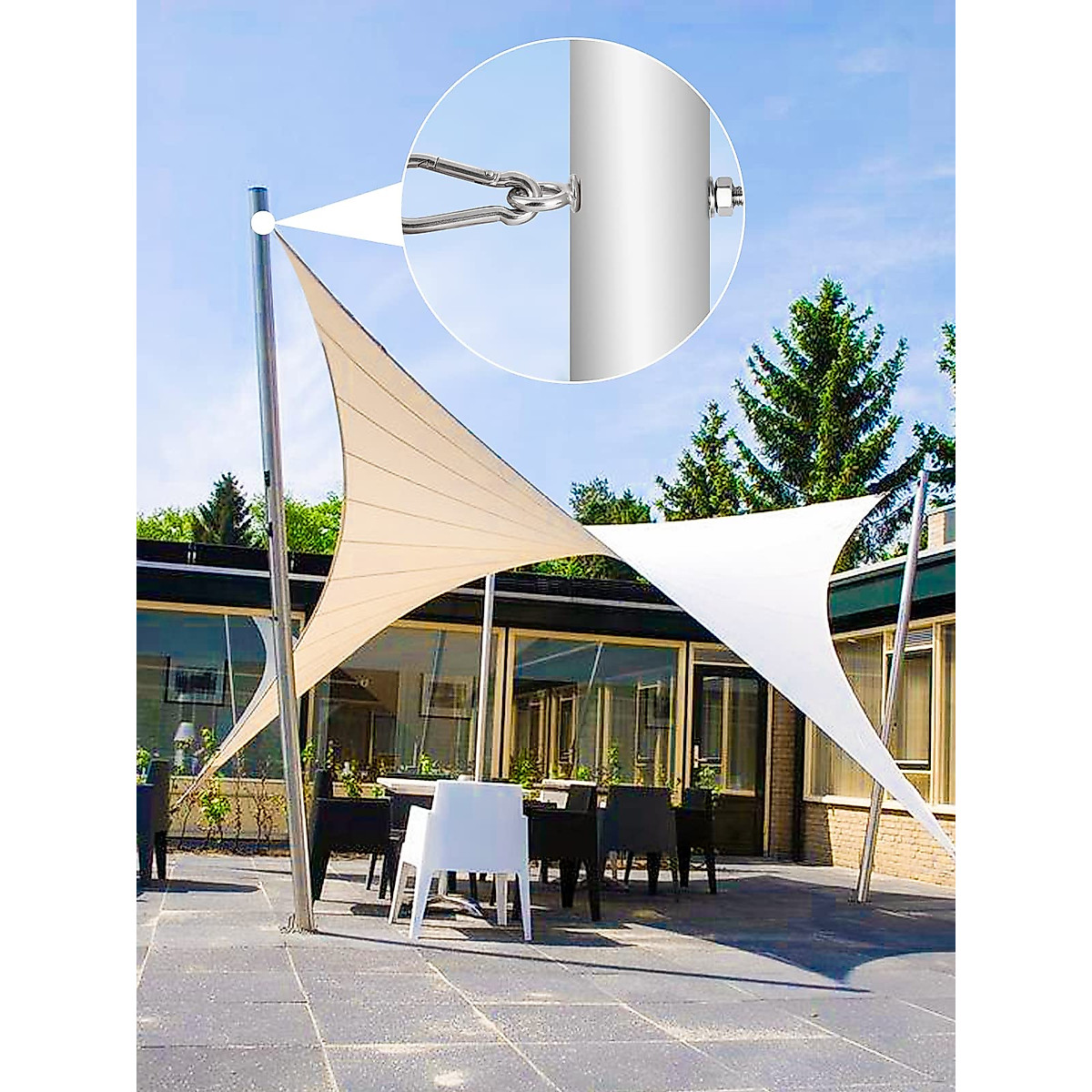 Abimars Lifting Shoulder Eye Bolt M6 with Nuts and Spring Snap Hook, 4 Pcs 316 Stainless Steel Eyebolts for Hanging Items