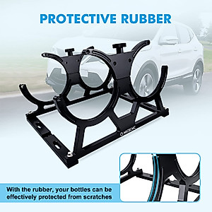 NICECNC 7” Nitrous Oxide Nos Dual Bottle Holder Bracket Billet Aluminum for Dual 10-15 Lb Bottles Black