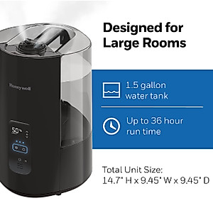 Honeywell Dual Comfort Cool + Warm Mist Humidifier with Fusion Mist Technology – Warm and Cool Mist Humidifier for Large Rooms
