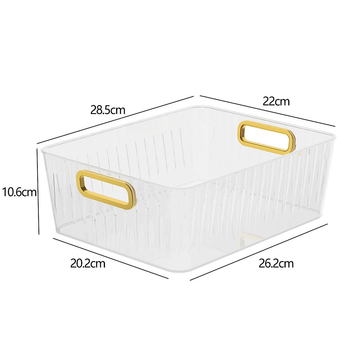 Joyeen 4-Pack Clear Fridge Storage Bins, Plastic Kitchen Pantry Storage Bins, 11.3" × 8.5" × 4.3"