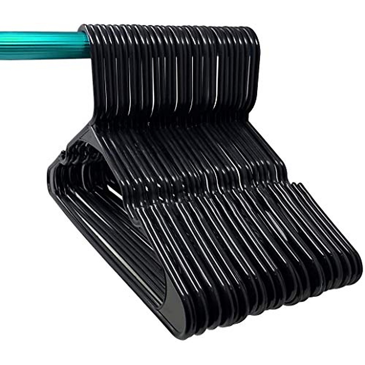 Home Essentials Plastic Clothing Hangers Ideal for Everyday Standard Use, Black (5 Pack of 7) 35pcs/Box