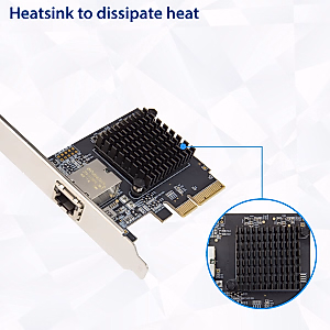 1 Port 10 Gigabit Ethernet Network Card - PCIe x4 10Gb 10GBASE-T NIC AQTION AQC107-10Gbps Ethernet PCI-Express x4 Adapter SD-PEX24055