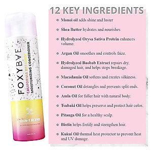 FoxyBae Moisturizing Conditioner for Hair - with 12-in-1 Blend - Conditions, Hydrates, Moisturizes, Defrizz - California Dreamin' - 10 Fl Oz