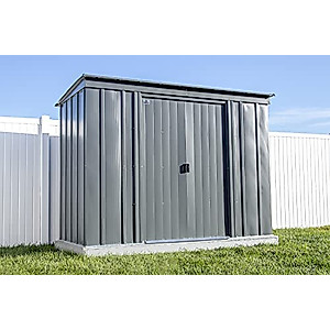 Arrow Classic Steel Storage Shed, 8x4, Charcoal