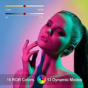 EMART 10" Ring Light with 55" Extendable Tripod Stands, 16 Colors RGB Camera Selfie Ring Light for Photography, Makeup, YouTube Video, Vlogging, Live Streaming