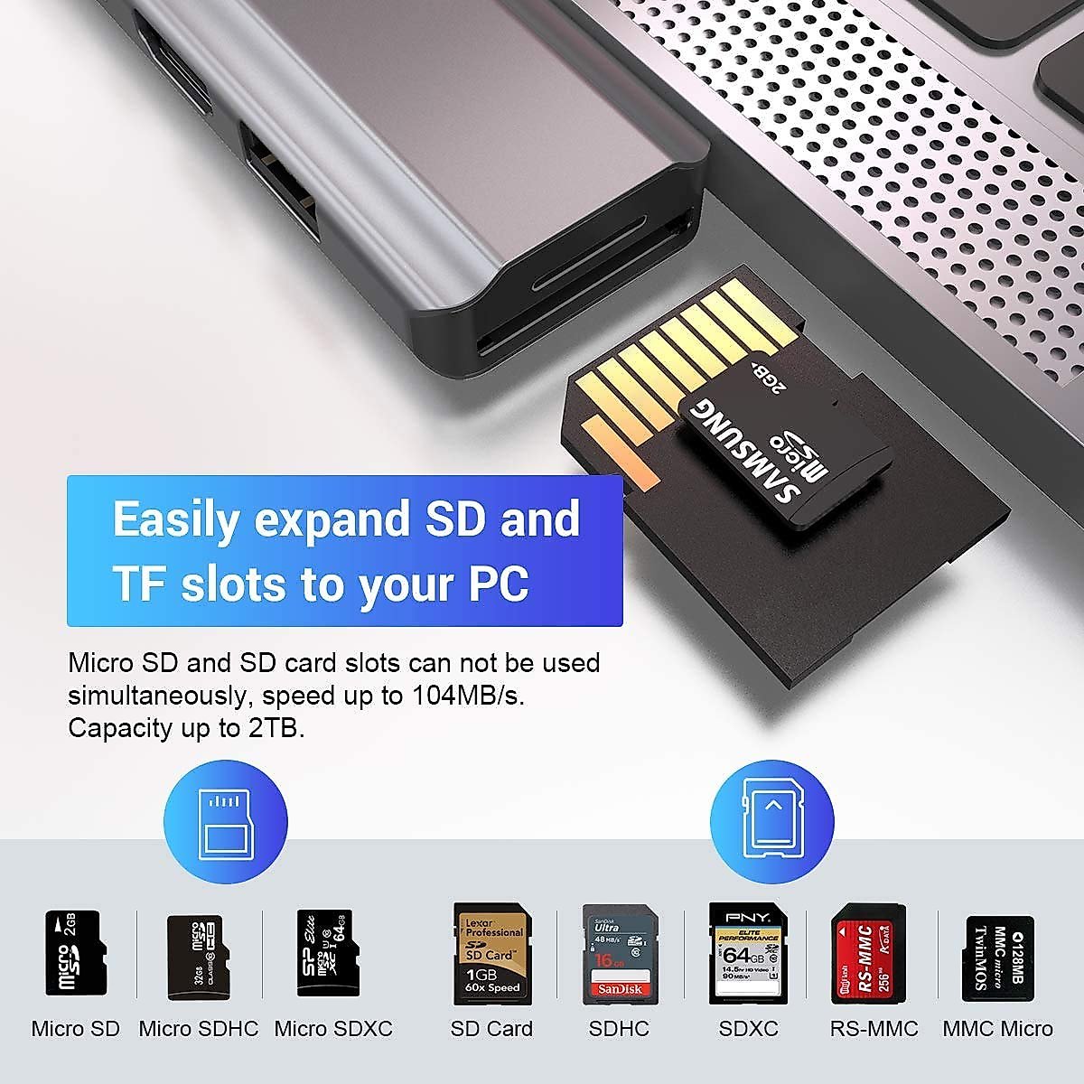 EKSA Triple Display USB C Hub with 2 HDMI 4K, 8-in-1 USB Type C Dual HDMI Adapter Docking Station for MacBook Pro & Air 2019/2018/2017/2016 (8 in 1)