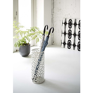 Yamazaki Home Slim Freestanding Umbrella Stand | Steel, Small, White