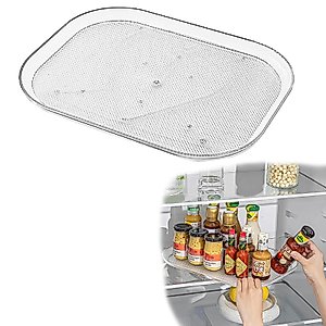 MOCIUN Lazy Susan Turntable Organizer for Refrigerator, Rectangle Turntable for Refrigerator, Lazy Susan for Cabinet, Table, Pantry, Kitchen, Countertop