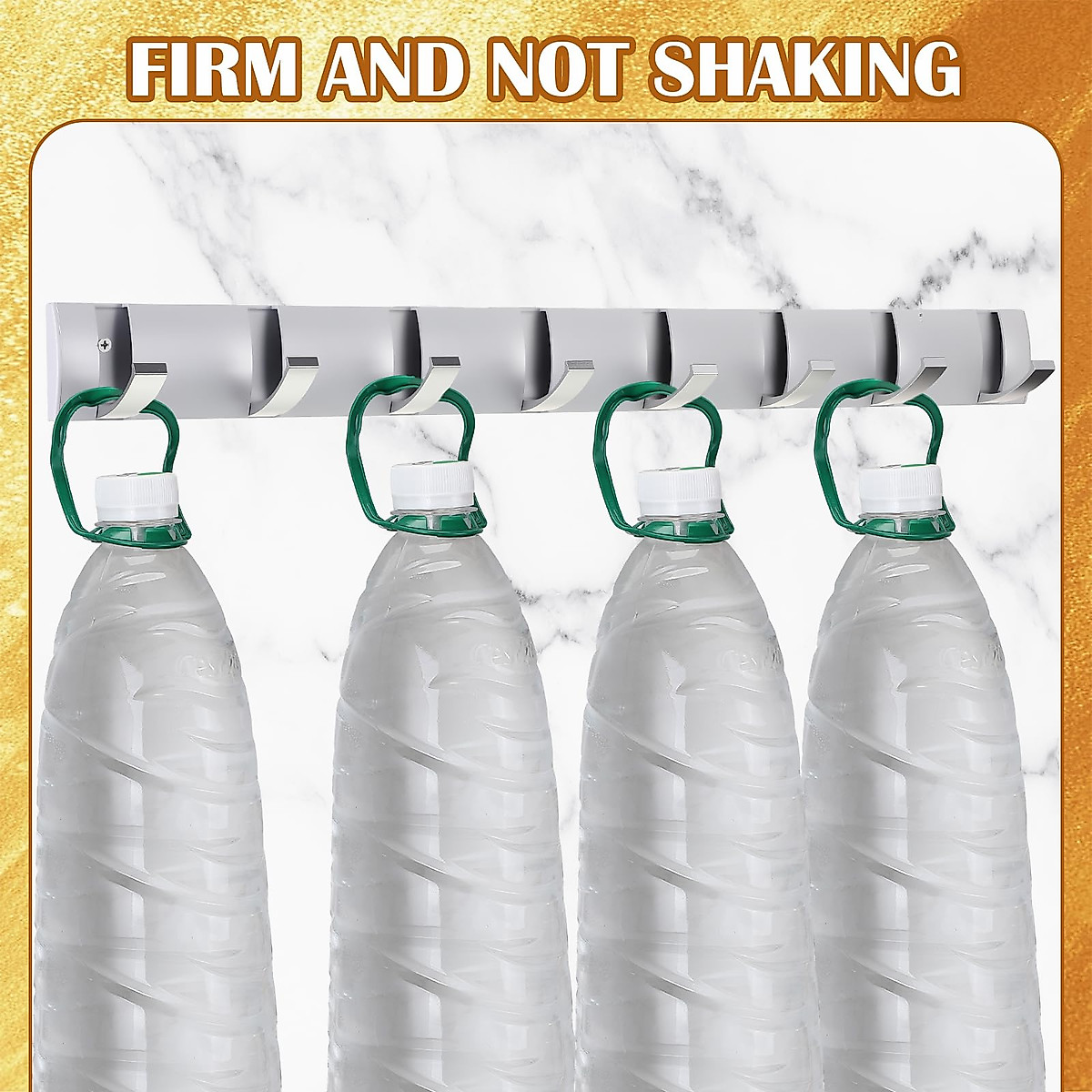 Wesiti 8 Hooks Wall Mounted Coat Rack, Floating Rack with Retractable Hooks, Door Wall Coat Rack Aluminum Space Saving Wall Hangers Hook Rail for Entryway Bathroom Hat Towel (White)