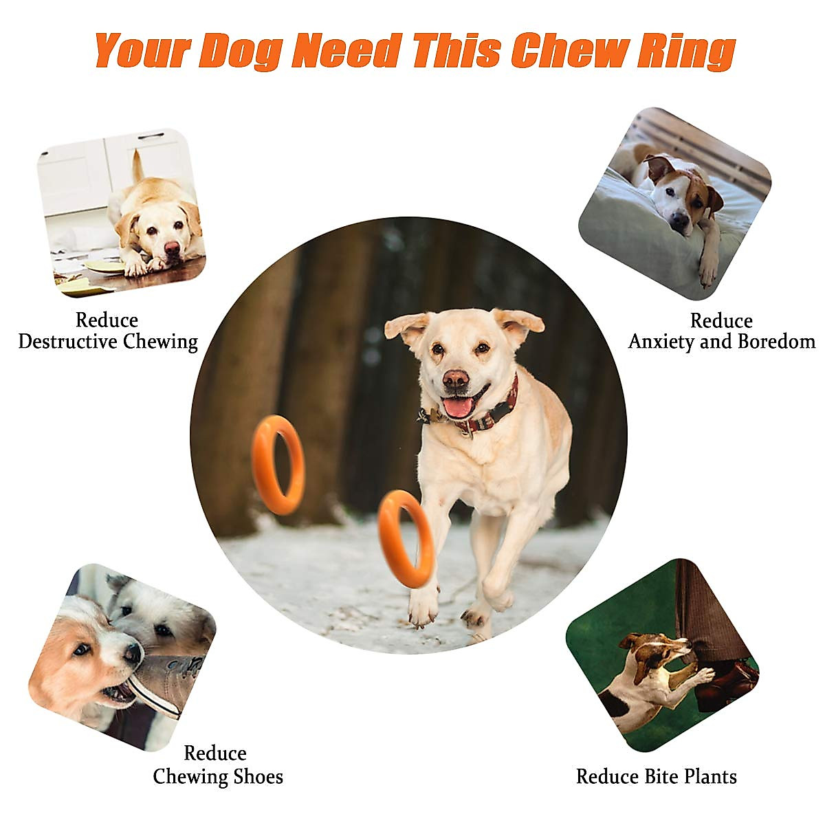 DLDER Dog Toys for Aggressive Chewers Large Breed,Durable Dog Ring Toy,Tough Rubber Dog Toy,Indestructible Dog Chew Toys for Large Medium Dogs Training and Teeth Cleaning.