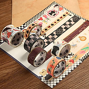 Comealltime Scrapbooking Supplies Stickers(121pcs), Vintage Aesthetic Scrapbook Kit with Washi Stickers, Hobby Knife, Decoupage Papers for Bullet Journals, Craft DIY Gift - Black