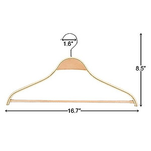 Kihamp Durable Natural Wooden (16pcs) with Extra Smooth Finish, Heavy Duty, Slip, Non Wrinkles, Wood Suit, Perfect Clothes Hangers for Coat, Pant,Shir