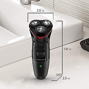 Remington PR1335B R3000 Series Men's Electric Razor with Precision Plus Heads Stubble Attachment Included Black, Black/Blue, 1 Count