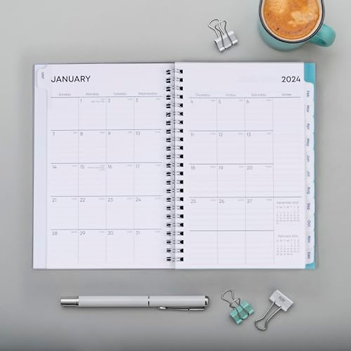 Blue Sky 2024 Weekly and Monthly Planner, January - December, 5" x 8", Frosted Cover, Wirebound, Chloe (144734)