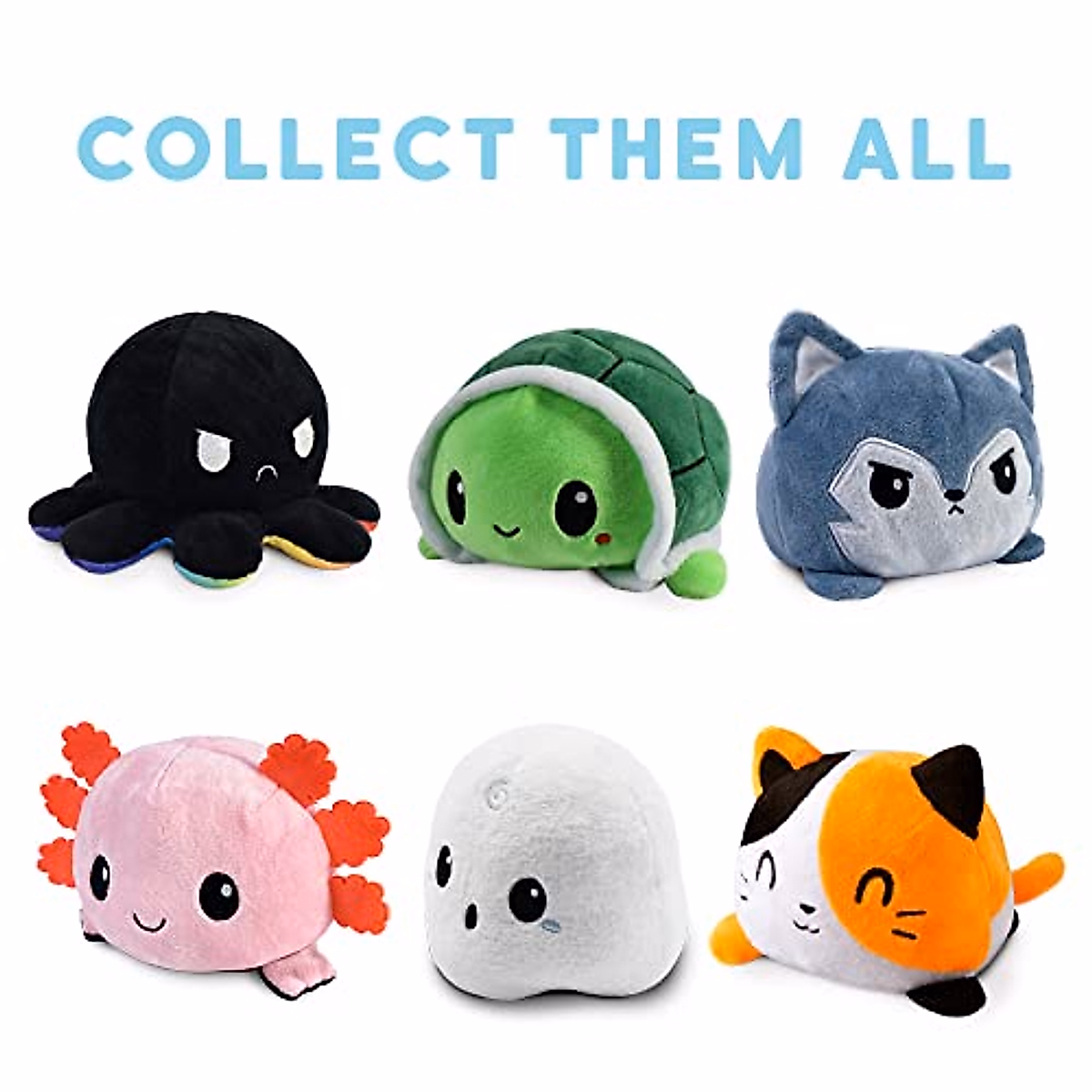 TeeTurtle - The Original Reversible Koala Plushie - Gray - Cute Sensory Fidget Stuffed Animals That Show Your Mood 3.5 inch
