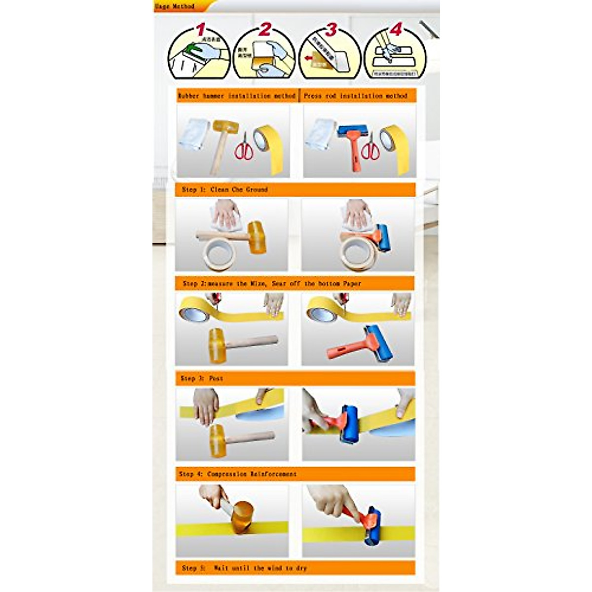 Black Yellow Anti Slip Tape Printed"Watch Your Step" 1.97 Inch x 16.4 Foot Anti-Slip Tape, Floor Tape,Stairs Tape,Safety Tape Roll (Black Yellow)