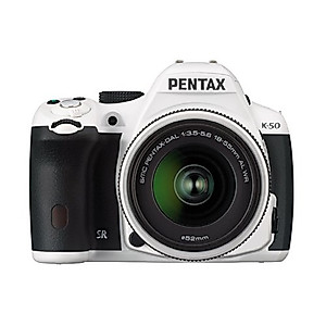 Pentax K-50 16MP Digital SLR Camera Kit with DA L 18-55mm WR f3.5-5.6 and 50-200mm WR Lenses (White)