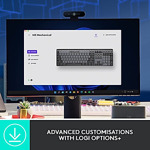 Logitech MX Mechanical Wireless Illuminated Performance Keyboard, Linear Switches, Backlit Keys, Bluetooth, USB-C, macOS, Windows, Linux, iOS, Android - With Free Adobe Creative Cloud Subscription