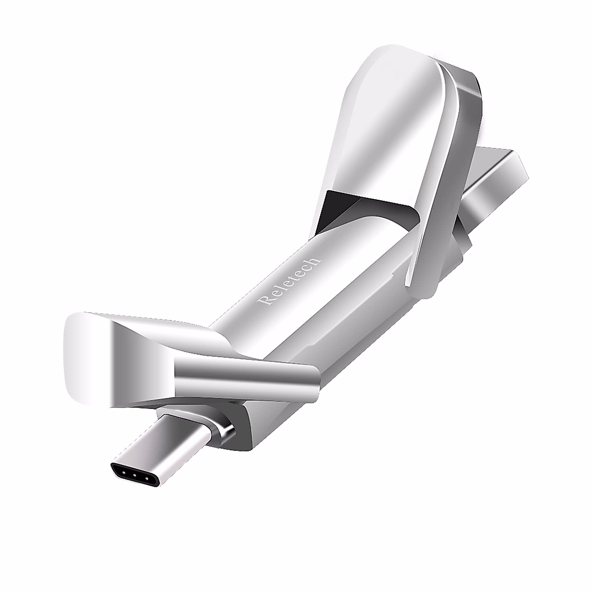 Reletech Portable SSD USB 3.2 Gen2 Type-C Dual Connectors up to 480MB/s Aluminum Mini External Solid State Drive Compatible with PS4/XBox/Phone/TV/Windows/Mac(256GB)