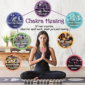 [Upgraded] Witchcraft Supplies Witch Stuff Spell Kit, 61 PCS Wiccan Supplies and Tools, Include Dried Herb Crystal Candle Amethyst Black Salt, Witch Gift Wiccan Starter Kit Altar Supplies Pagan Decor