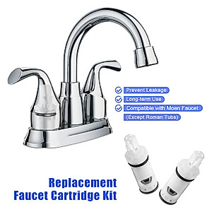 Enhon 3 Pack Faucet Cartridge Replacement Kit Compatible with Moen 1224 1224B Double Handle Faucets and Tub Showers, Durable Brass and Plastic